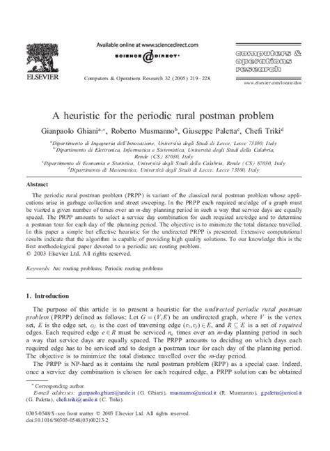 pdf heuristic for periodic rural postman problem