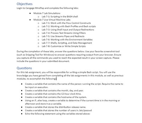 Solved Objectives Login To Cengage Mindtap And Complete The