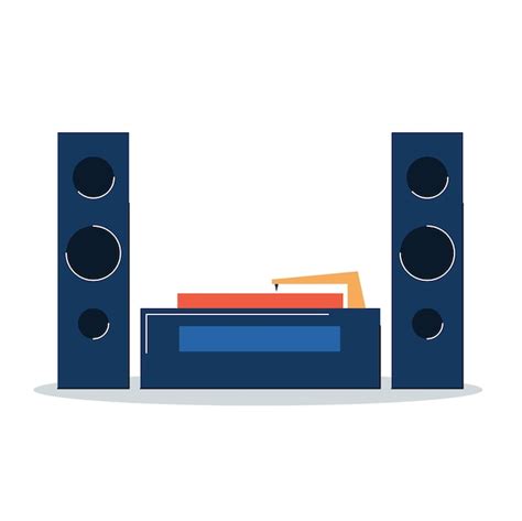 홈 시어터 스피커 벡터 일러스트 레이 션 프리미엄 벡터