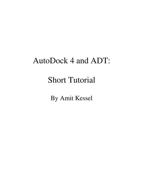Pdf Autodock4 Procedure Dokumentips