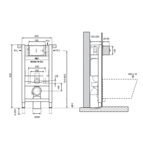 Just Taps Plus 0 82m Wall Hung WC Frame Cistern Sanctuary Bathrooms