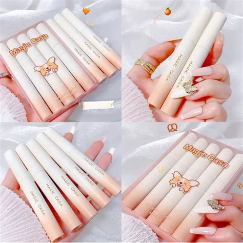 5 개대 귀여운 립글로스 세트 담배 튜브 립스틱 선물 상자 방수 및 땀 오래 지속 립 유약 섹시 화장품 Tslm1립글로스 Aliexpress