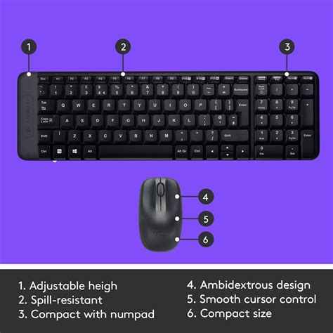Logitech Mk220 Wireless Keyboard And Mouse Combo Black