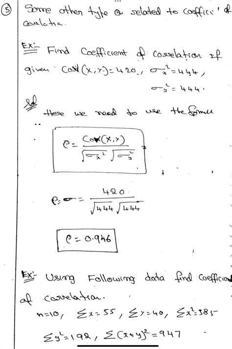Correlation Analysis Hand Written Notes In  Format
