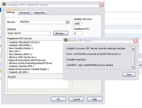 Solved Seting Up Labview As Remote Opc Client Ni Community
