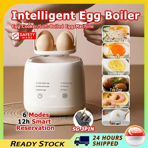 🇸🇬[sg Seller] Egg Boiler Household Small Hard Boiled Egg Maker Automatic Power Off 6 Modes