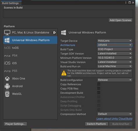 The Local Machine Does Not Support Running Projects Complied For The Arm64 Architecture Unity