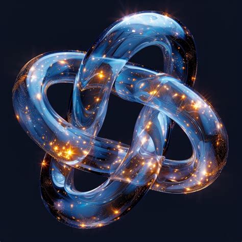 Interconnected Blue Light Chain In Dark Space Keychain Digital Technology Illustration Digital