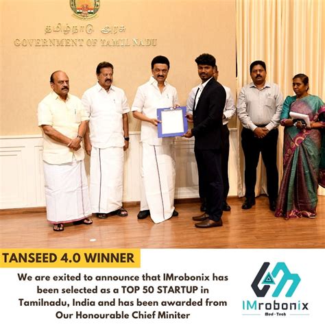 Dr Uma Maheswari P On Linkedin Congratulations To The Tanseed Winners Imrobonix Private