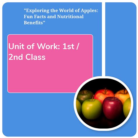 Unit Of Work 3rd 4th Class The Wonderful World Of Apples Mashplus