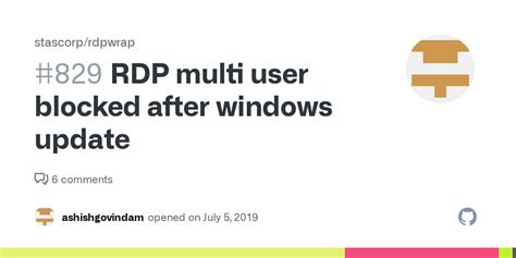 Rdp Multi User Blocked After Windows Update · Issue 829 · Stascorp Rdpwrap · Github