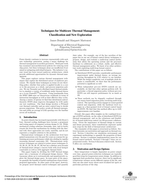Pdf Techniques For Multicore Thermal Management Classification And
