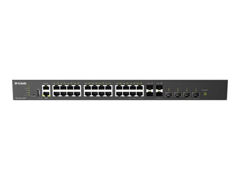 D Link Switch L3 24 Ports 10 Gbe Base T Et 4 Ports Combo 10 Gbe Mac