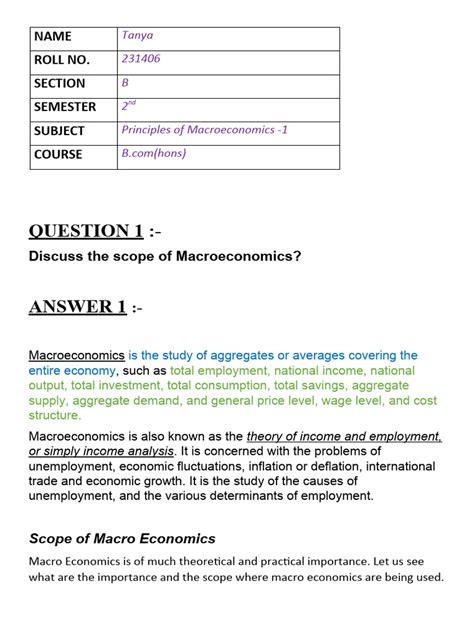 Macroeconomics Assignment Pdf Macroeconomics Economics