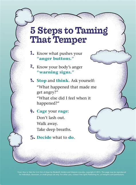 Anger Management Printable Worksheets