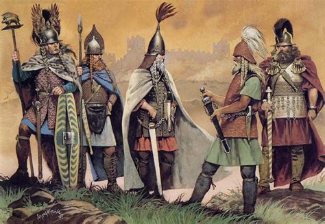 Illustration From Ancient Celts Celtic Warriors At Hillfort In