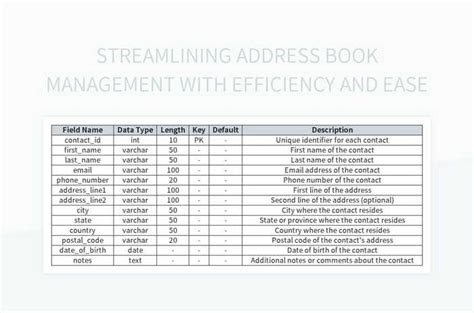 Streamlining Address Book Management With Efficiency And Ease Excel Template Free Download
