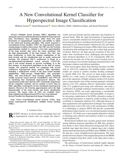 pdf a new convolutional kernel classifier for hyperspectral image