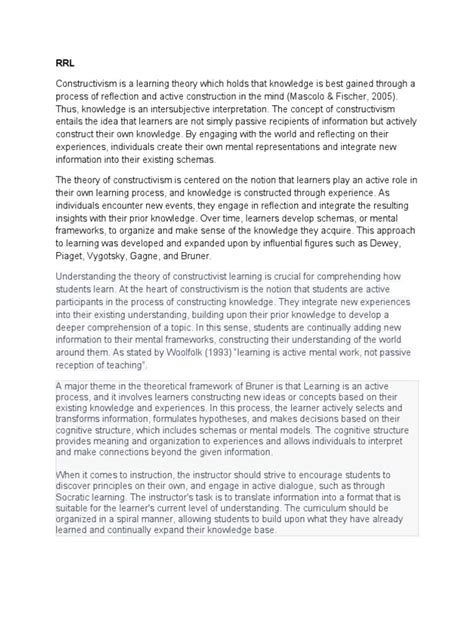 Constructivist Theory Rrl Pdf
