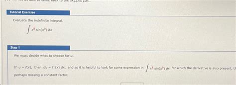 Solved Tutorial Exerciseevaluate The Indefinite