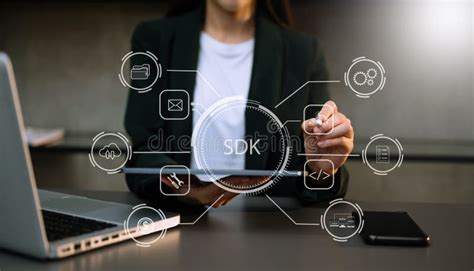 Sdk Software Development Kit Programming Language Technology Concept Person Typing Laptop