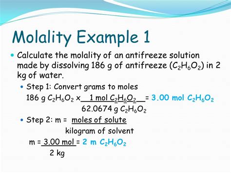 Molality Examples