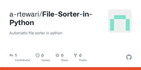 Github A Rtewari File Sorter In Python Automatic File Sorter In Python
