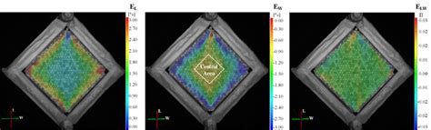 The Distribution Of Green Lagrange Strains Calculated By Aramis Dic Download Scientific Diagram