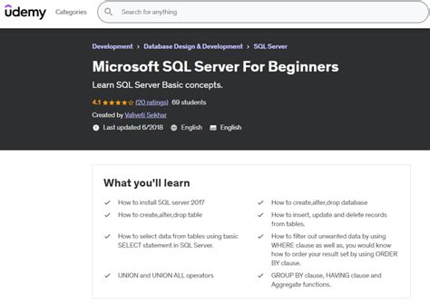 10 Best Microsoft Sql Training Courses 2024