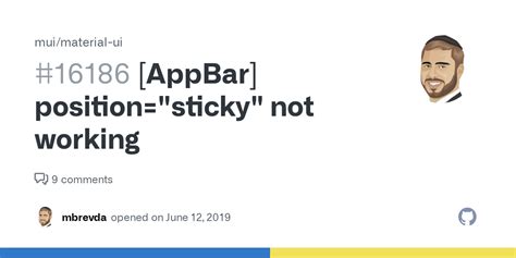 Appbar Positionsticky Not Working · Issue 16186 · Muimaterial Ui · Github
