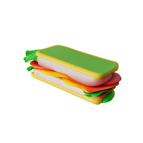 Sandwich 3d Rendering Icon Illustration 28607643 Png
