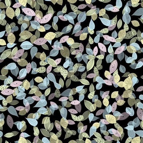 Fall Leaf Vector Illustration Seamless Pattern Hand Drawn Colorful