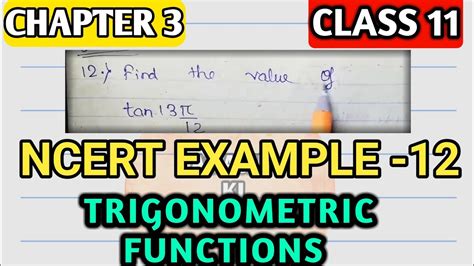 NCERT Example Chapter Trigonometric Functions Class YouTube