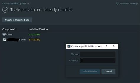 Upgrading Server Network Optix