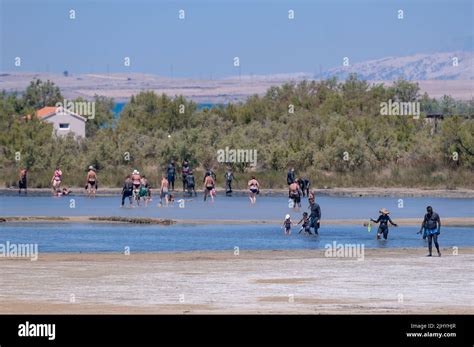 Tourists At Queen Beach Beach Kraljicina In Nin Croatia On July 21