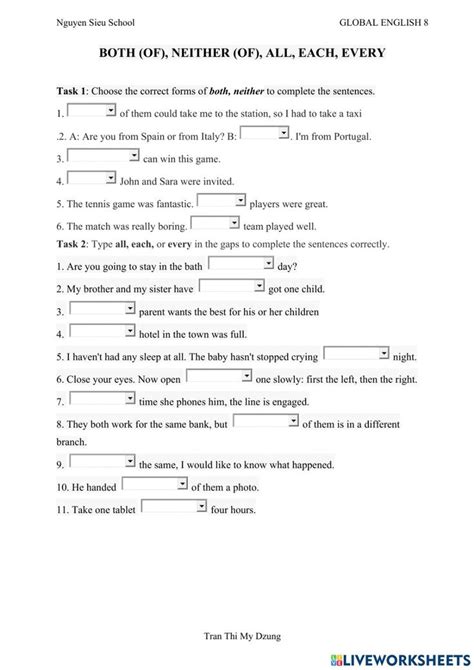 Quantifiers Online Exercise For English As A Second Language English As A Second Language