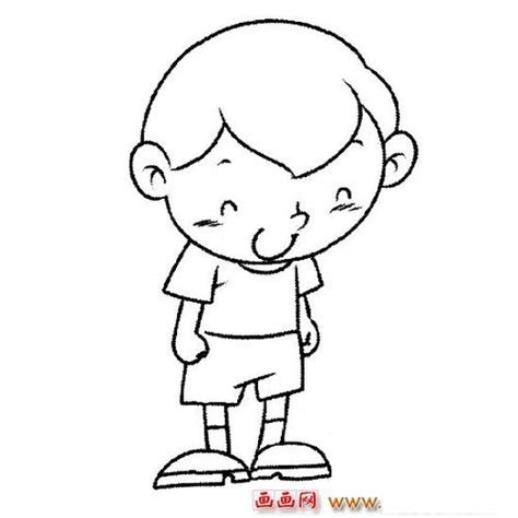 小男孩嘲笑全身简笔画 简笔画图片大全 普车都