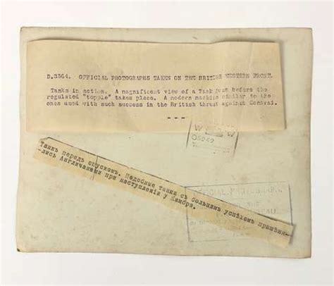 Ww1 Official British Press Photograph Tank F4