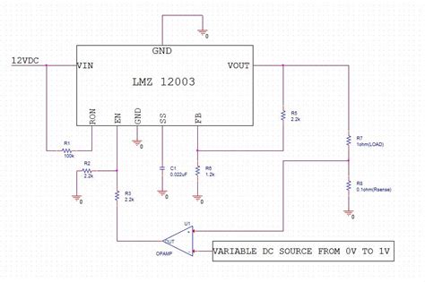 LMZ12003 Voltage Regulation Using LMZ 12003 And OPAMP Power Management Forum Power