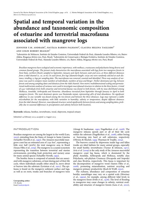 Pdf Spatial And Temporal Variation In The Abundance And Taxonomic Composition Of Estuarine And