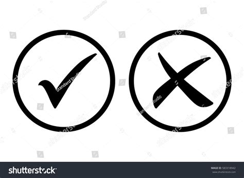 Tick Icon Set Stylish Check Mark Stock Vector Royalty Free Shutterstock