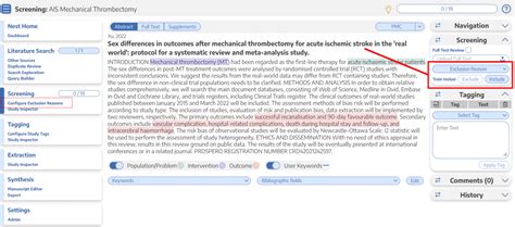 Screening Nested Knowledge