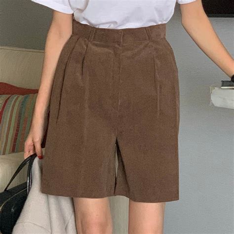 꾸민하루 코듀로이 반바지 버뮤다팬츠 핀턱 골덴 5부 겨울