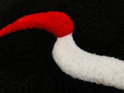 Red Lips Tufted Rug Woman Lips Accent Rug Handmade Black Rug Soft