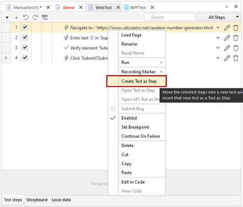 Test As Step Progress Test Studio