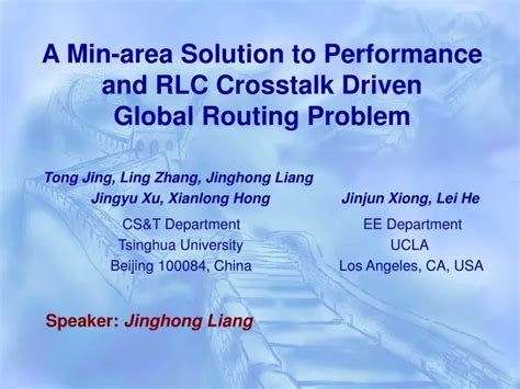 Ppt A Min Area Solution To Performance And Rlc Crosstalk Driven