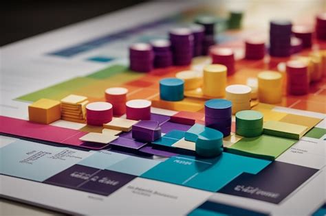 비즈니스 그래프 종이 일러스트레이션 비즈니스 프레젠테이션 파이 의자 다이어그램 보고서 정보 프리미엄 Ai 생성 이미지