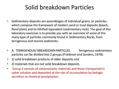 Sedimentology Sedimentary Particles