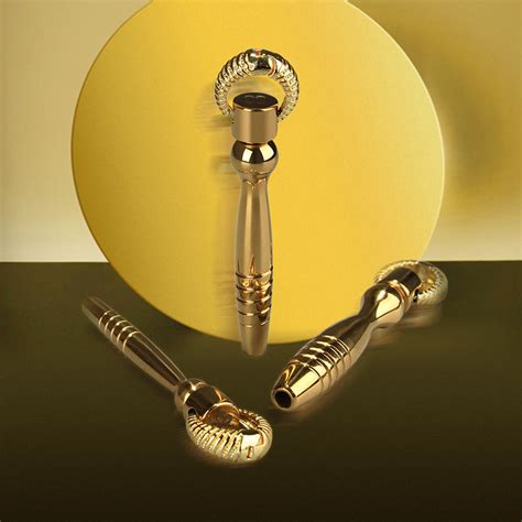 Golden Urethral Sound 3 Pieces Chastity Devices