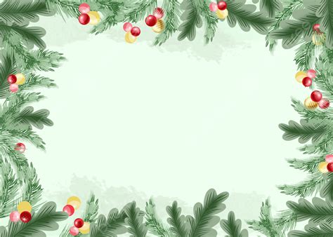 크리스마스 수채 식물 테두리 배경 크리스마스 틀 테두리 배경 일러스트 및 사진 무료 다운로드 Pngtree